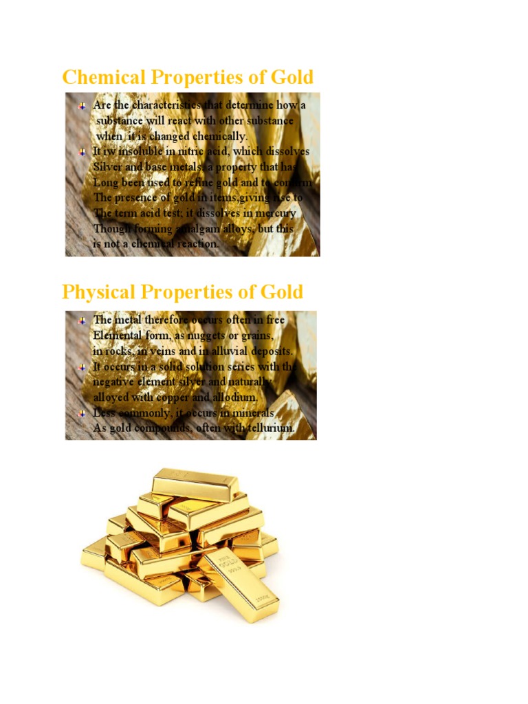 Chemical and Physical Properties of Gold | PDF | Social Science ...