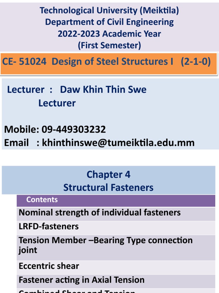 Steel Structure Fasteners Design Guide | PDF | Bending | Strength Of ...