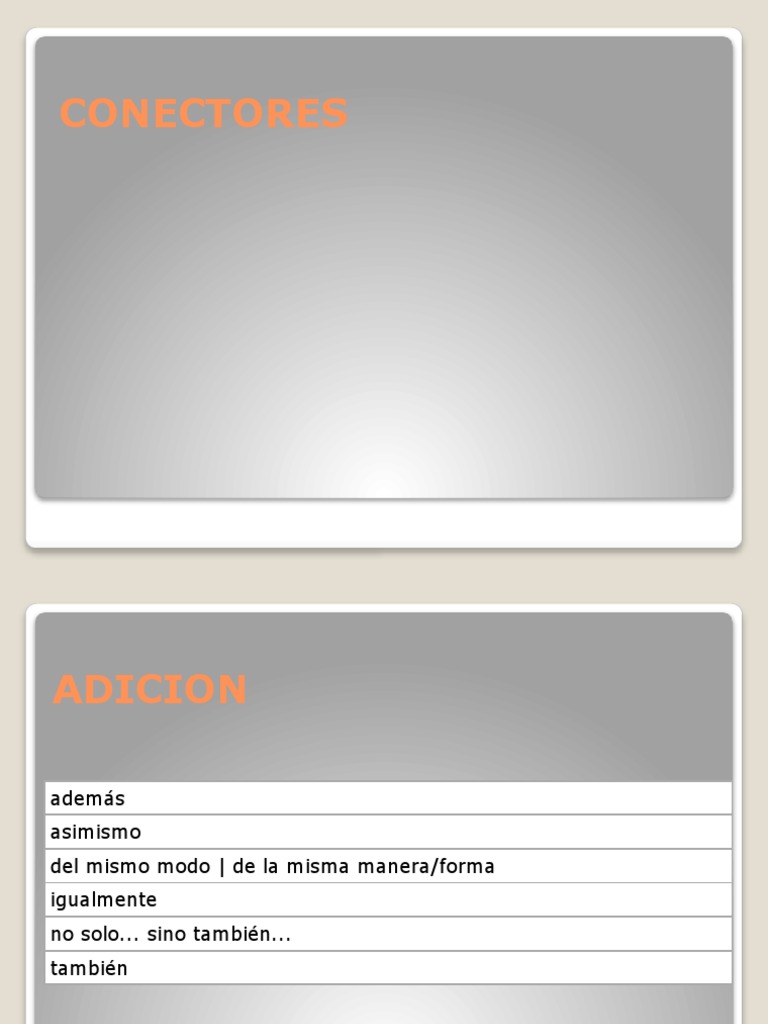 Connectors in Spanish | PDF