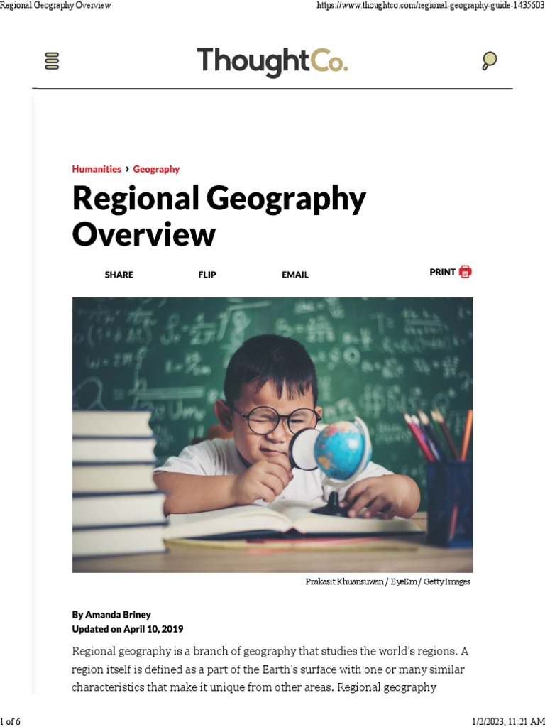 Regional Geography Overview | PDF | Geography | Science