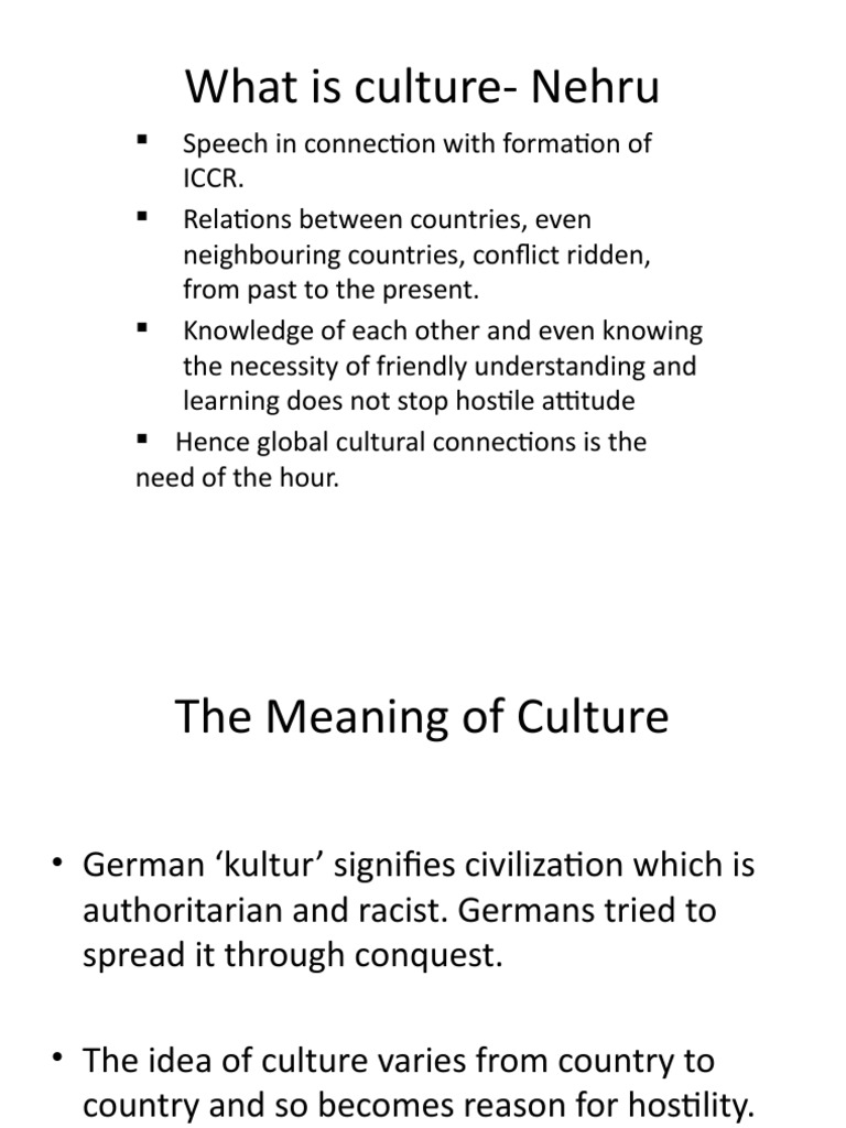 What Is Culture - Nehru | PDF | Mind | Knowledge