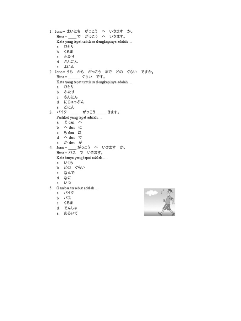 Latihan Bab 21 Bahasa Jepang NKK | PDF