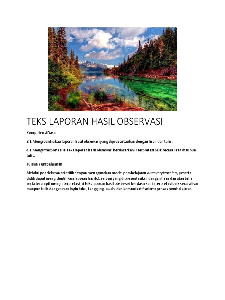 Teks Laporan Hasil Observasi: Panduan | PDF