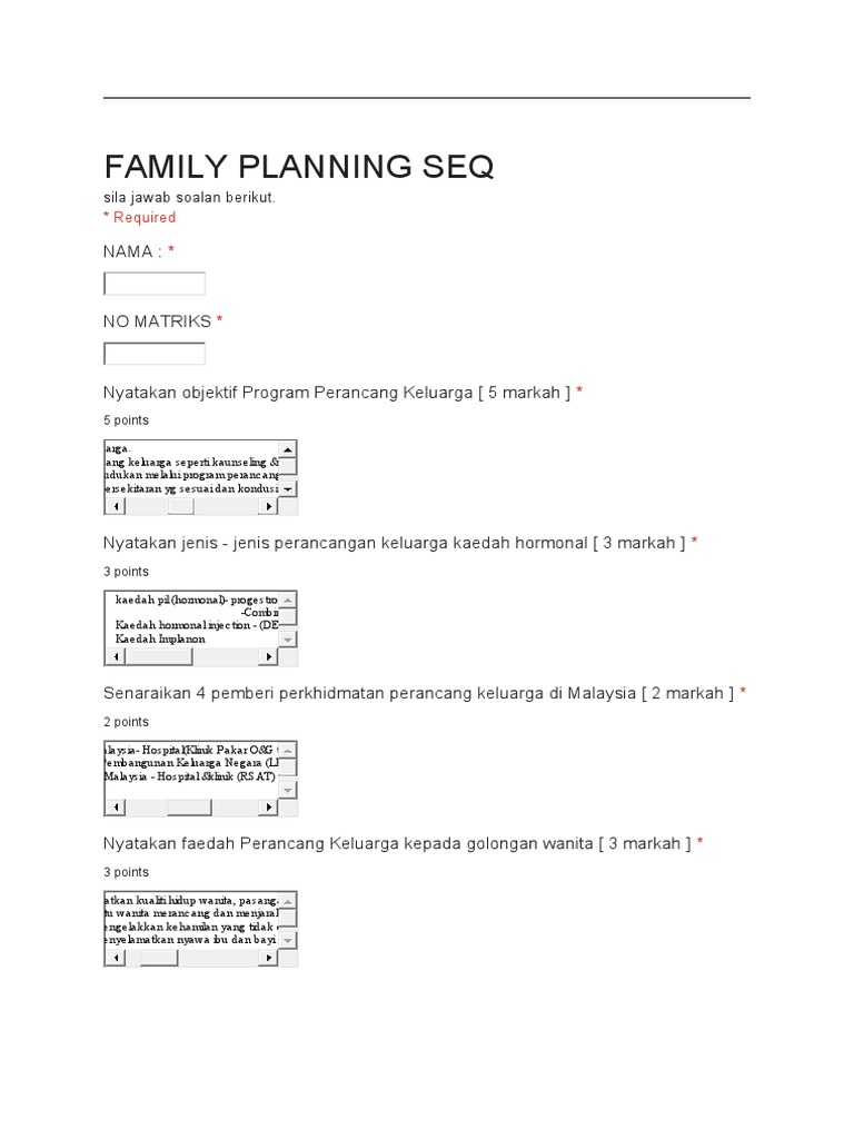 Family Planning Seq | PDF