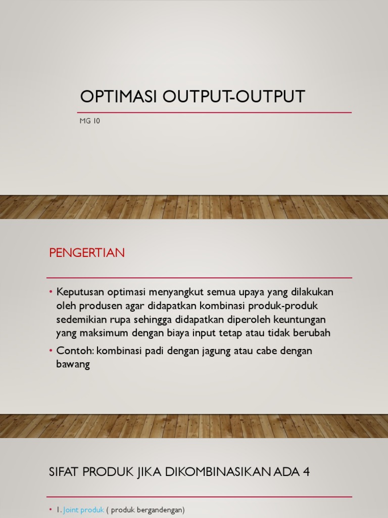 Optimasi Output-Output Ke 10 | PDF