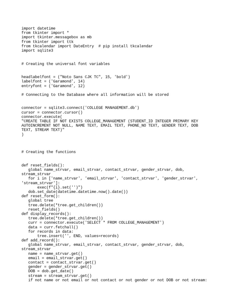 College Management | Download Free PDF | Computing | Software