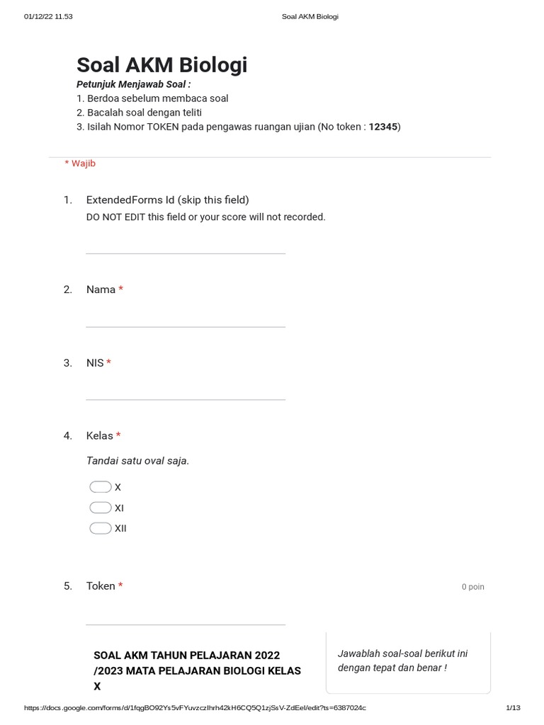 Contoh Soal Pelatihan - Google Formulir | PDF