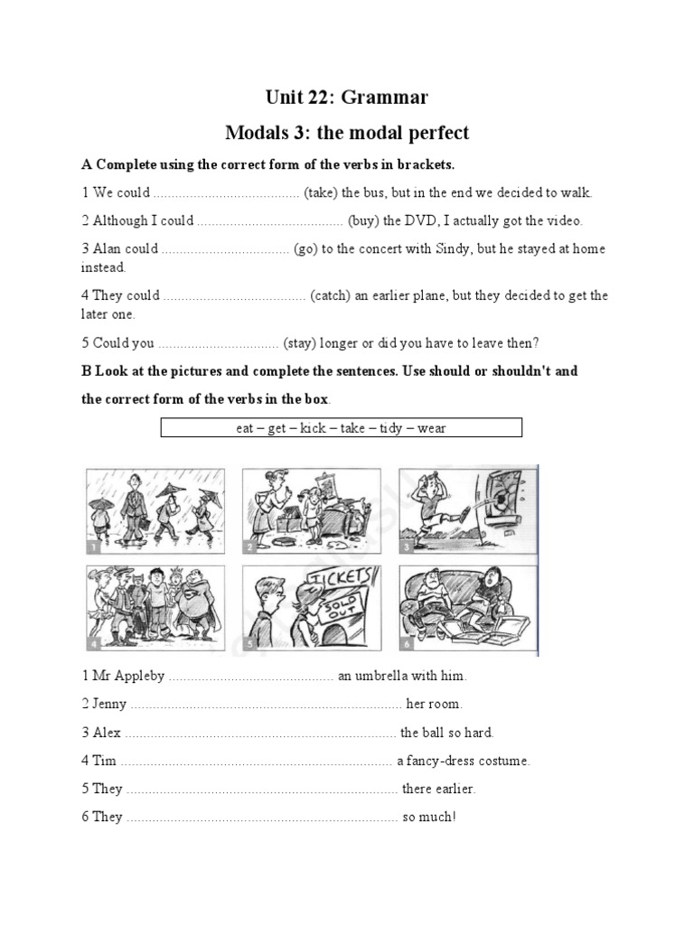 Grammar Exercises: Modals and Questions | PDF | Linguistics