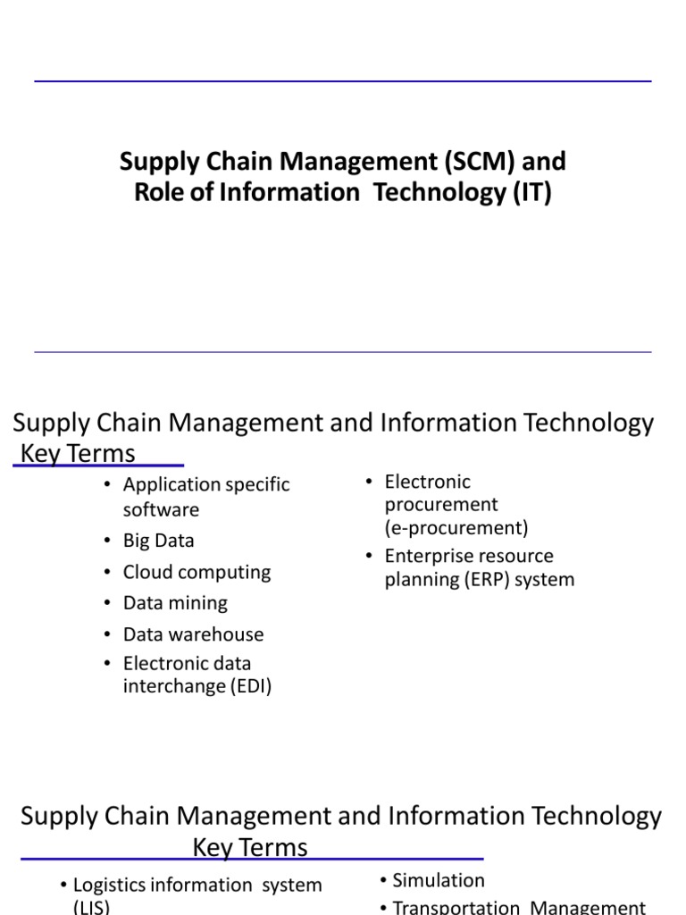Week 09 (Role of IT in SCM) | PDF | Supply Chain Management | Cloud ...