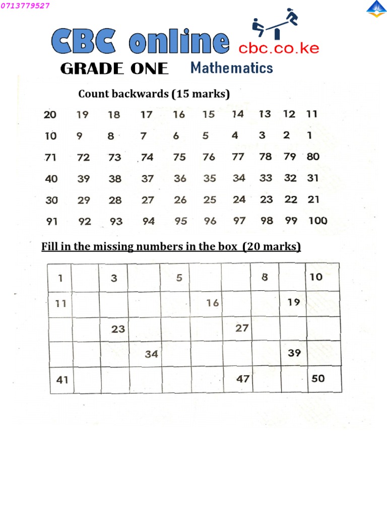 Maths Grade 1 | PDF
