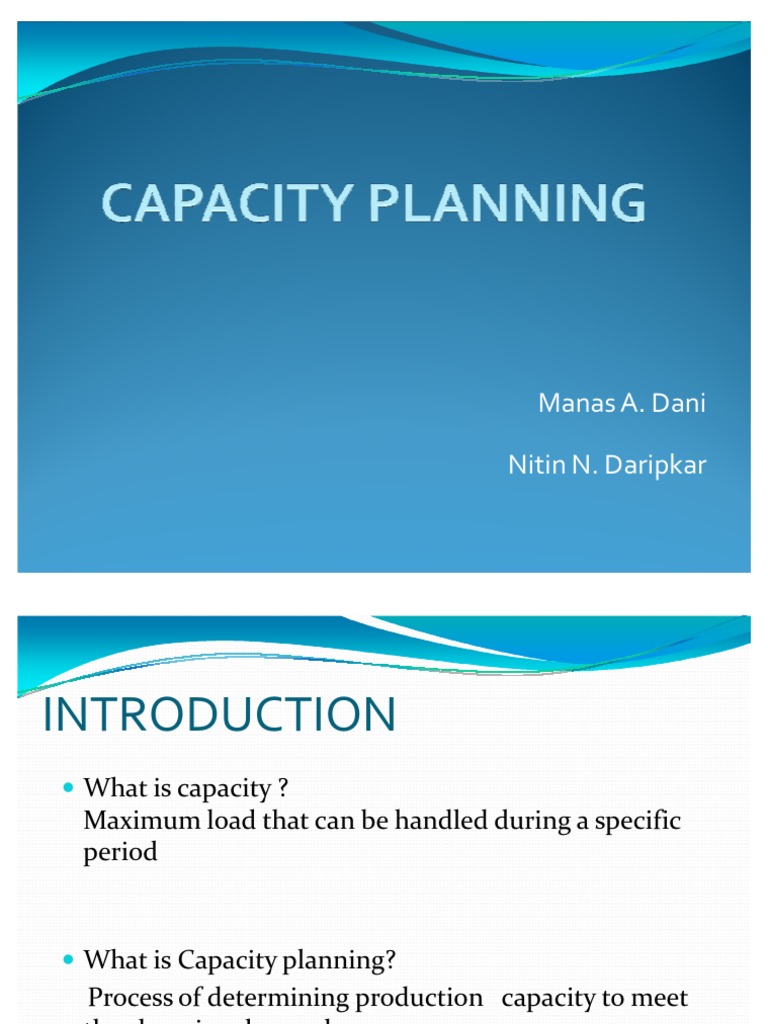 Capacity Planning | PDF | Technology & Engineering