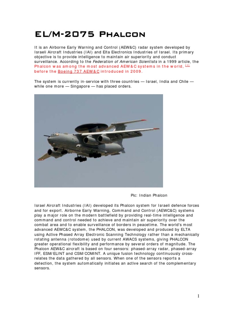 EL/M-2075 Phalcon | PDF | Electronics | Telecommunications Engineering