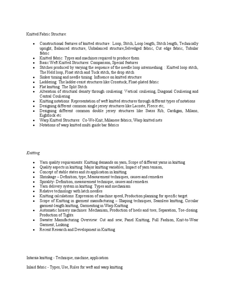 Knitted Fabric Structure | PDF | Knitting | Textiles