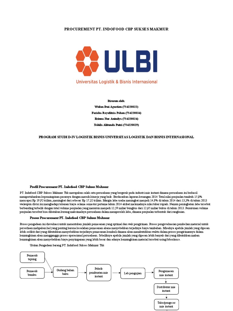 Proses Procurement Indofood Cbp | PDF