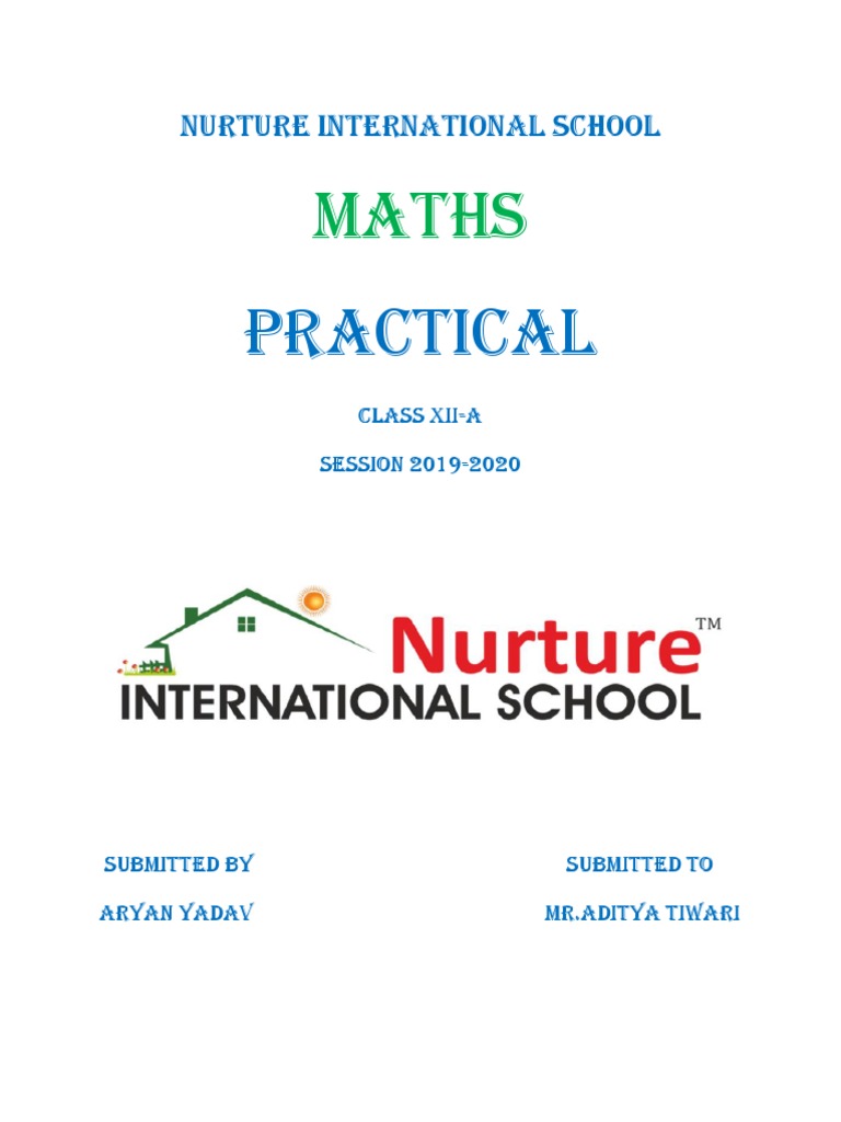 Class XII-A Maths Practical 2019-2020 | PDF