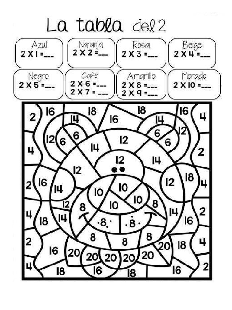 Fichas Tabla de Multiplicar Por 2 | PDF