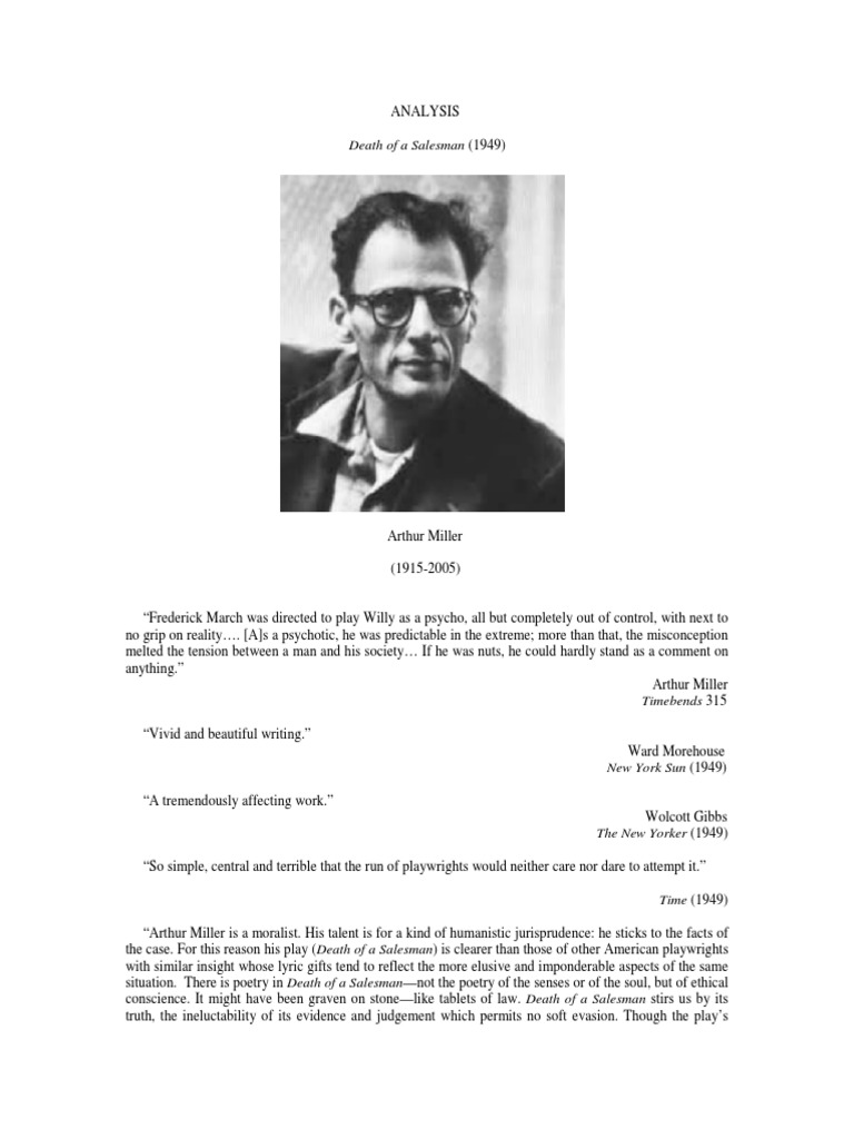 PLAYS Miller, Arthur Death of A Salesman (19490 Analysis by 32 Critics ...