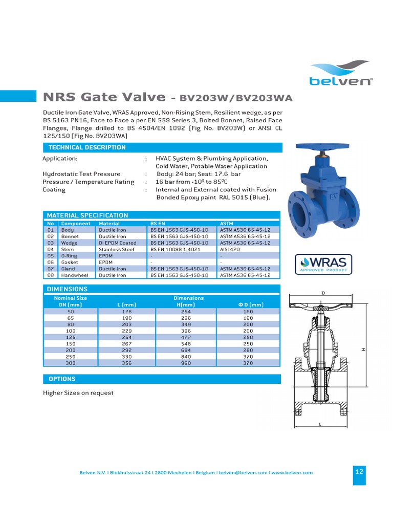 DI Gate Valve With Hand Wheel | PDF