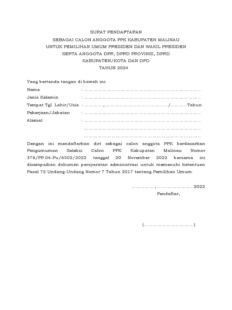 Surat Pendaftaran, DRH | PDF