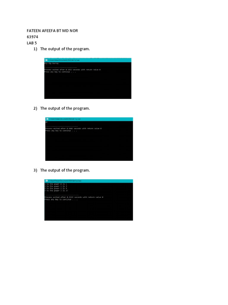 Fateen Afeefa BT MD Nor - 63974 - G4 - Lab5 | PDF | Namespace ...