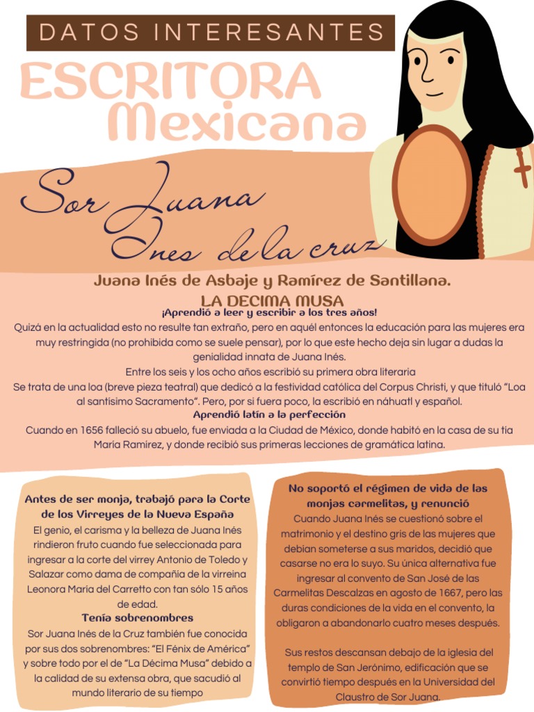Biografia de Sor Juana Ines de La Cruz | PDF | Nueva españa
