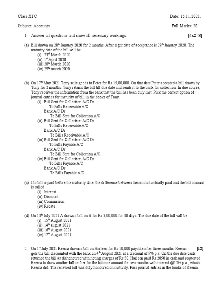Bill of Exchange Assesment | PDF | Money | Banking