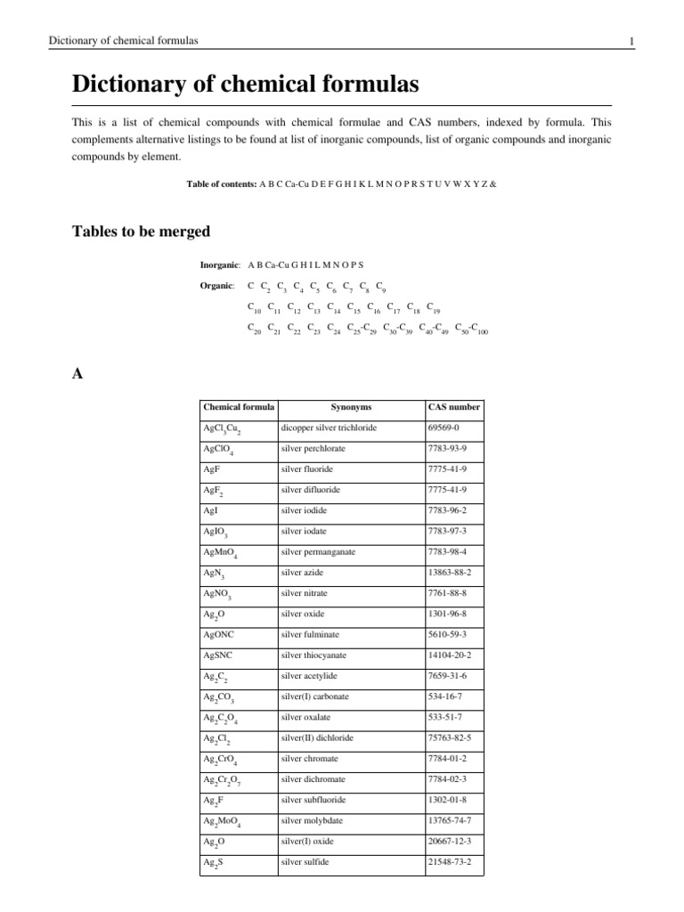 Chemical Names & Formulae | PDF | Manganese | Atoms