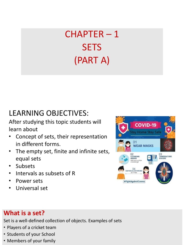 1 Class 11 Mathematics (041) CH 1 (Part A) | PDF | Set (Mathematics) | Numbers