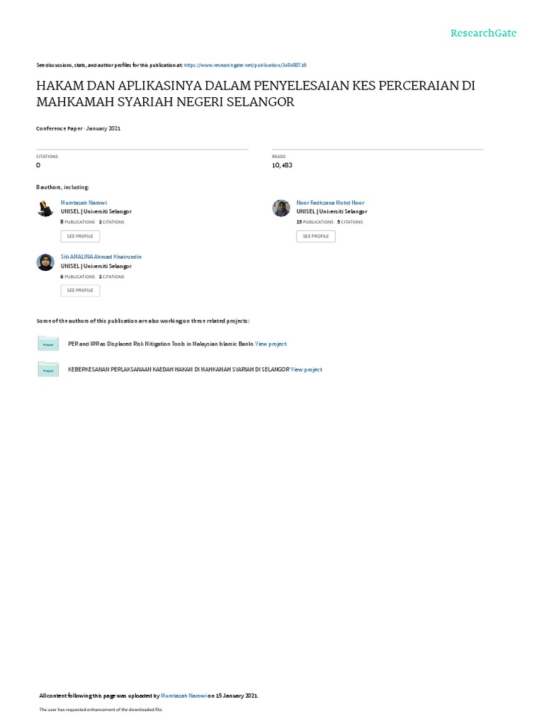 Hakam Dan Aplikasinya Dalam Penyelesaian Kes Perce | PDF