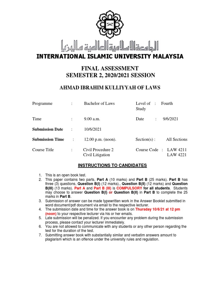 Final Assessment Questions | PDF | Lawsuit | Public Law