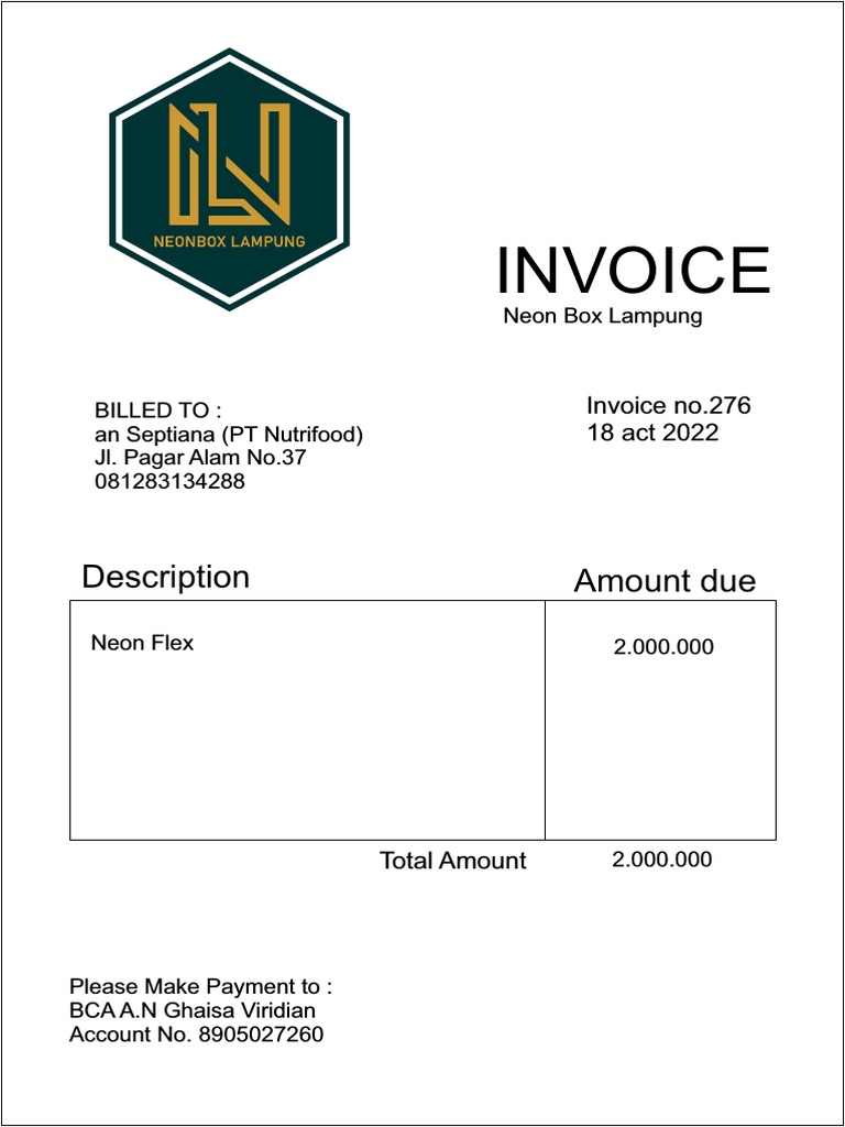 Invoice Neon Flex | PDF