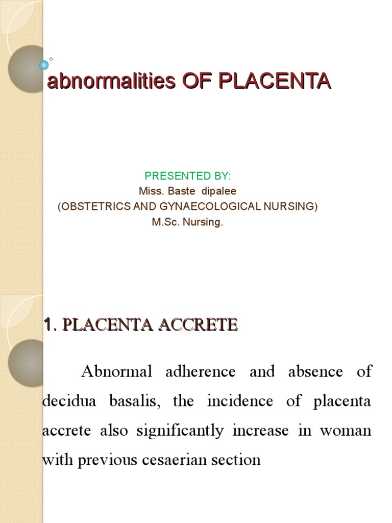 Abnormalities of Placenta | PDF