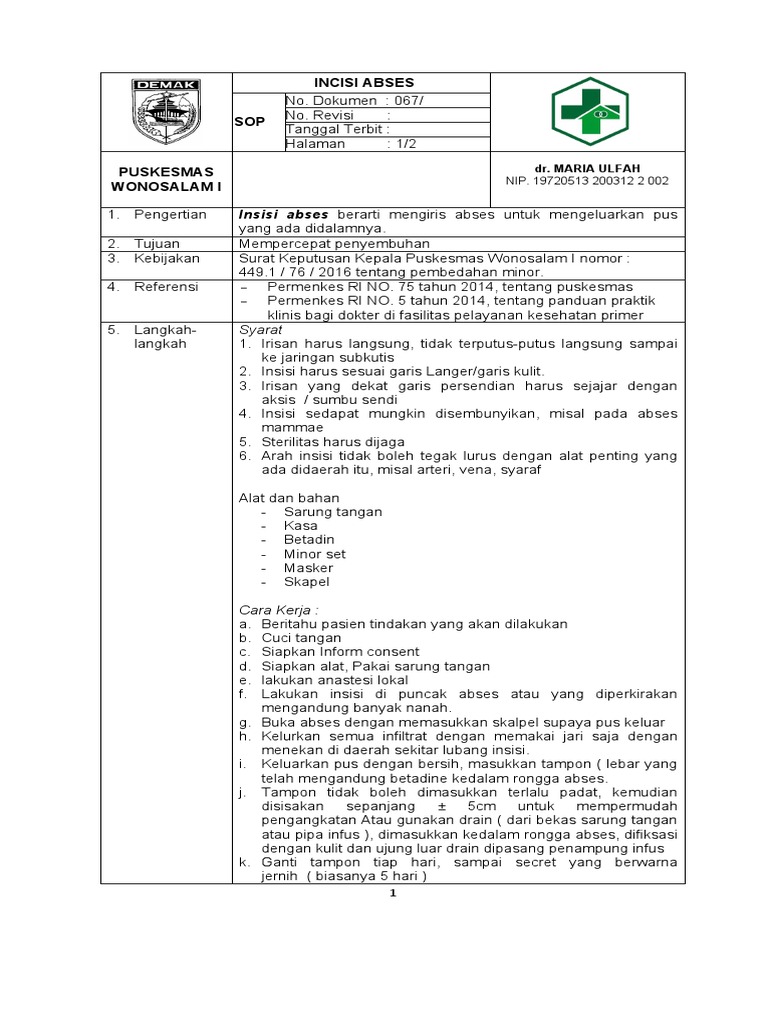 Sop Insisi Abses | PDF