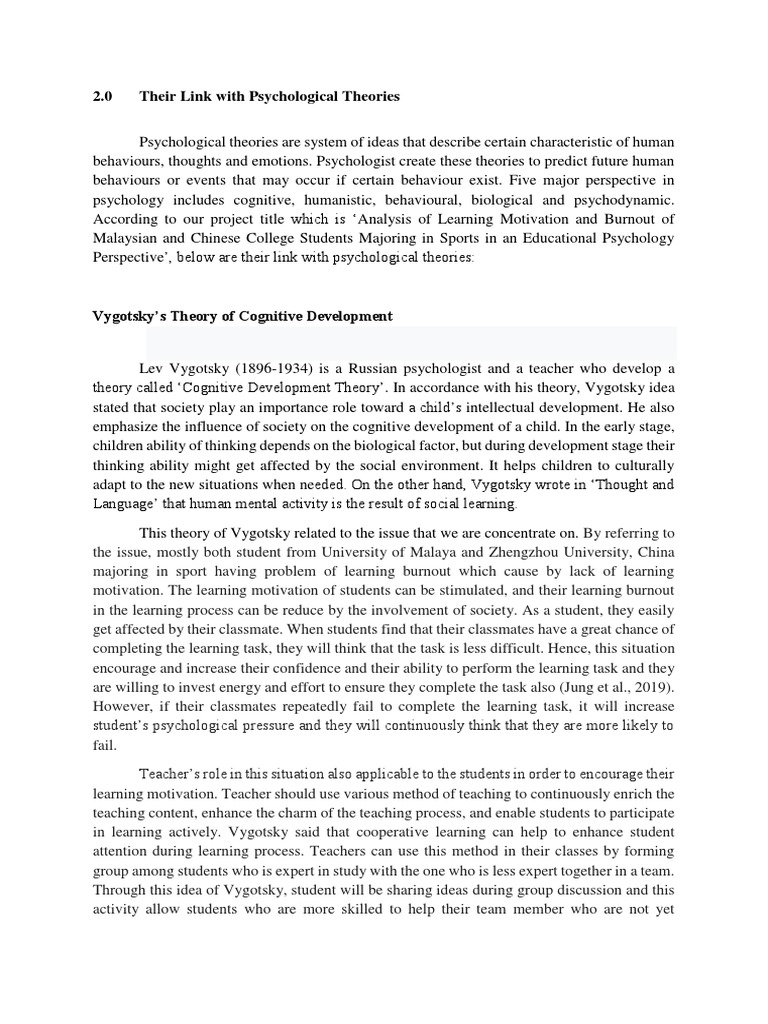 Assignment 1-Link With Psychological Theories | PDF | Cognitive ...