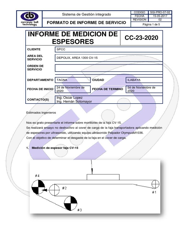 Informe Ime-Cc-023-24112020-Medicion de Espesores CV-15 | PDF