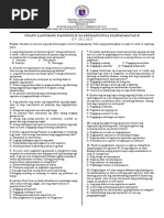 ESP-8-1st Quarter Final Exam With TOS and Answer Key | PDF