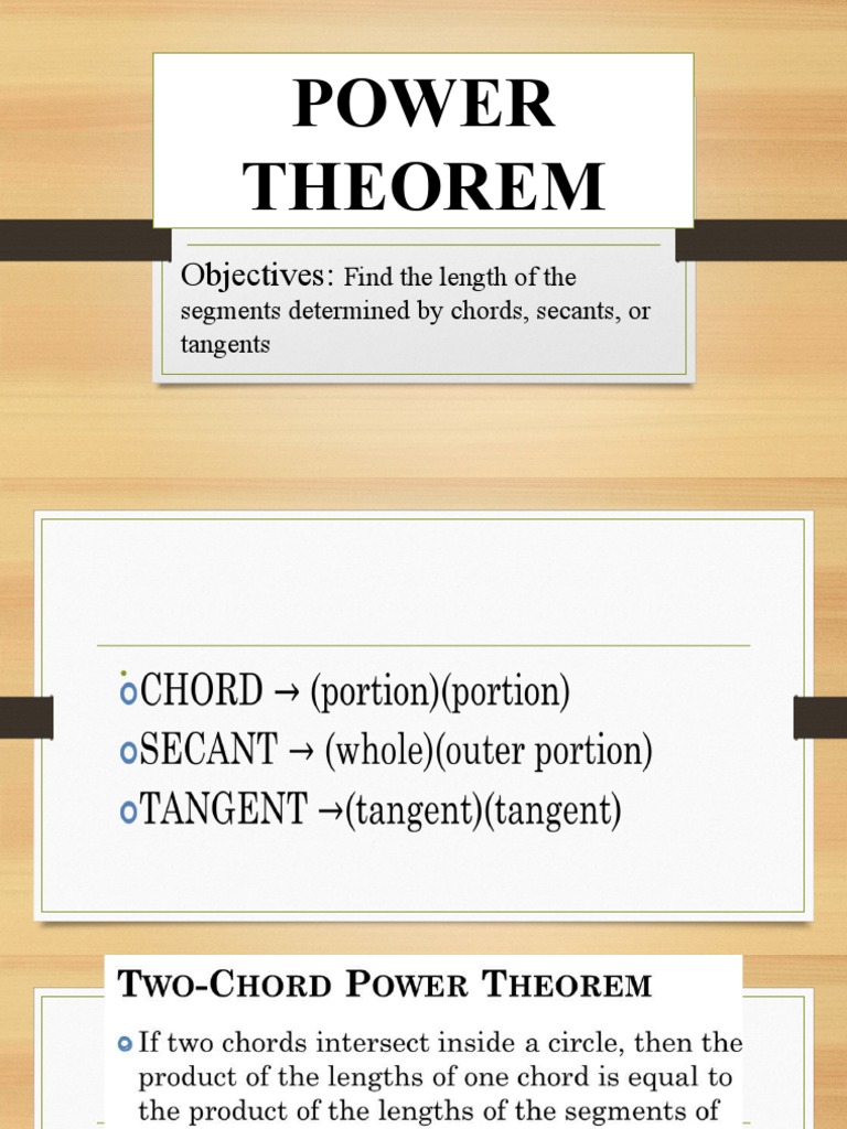 Power Theorem Pdf