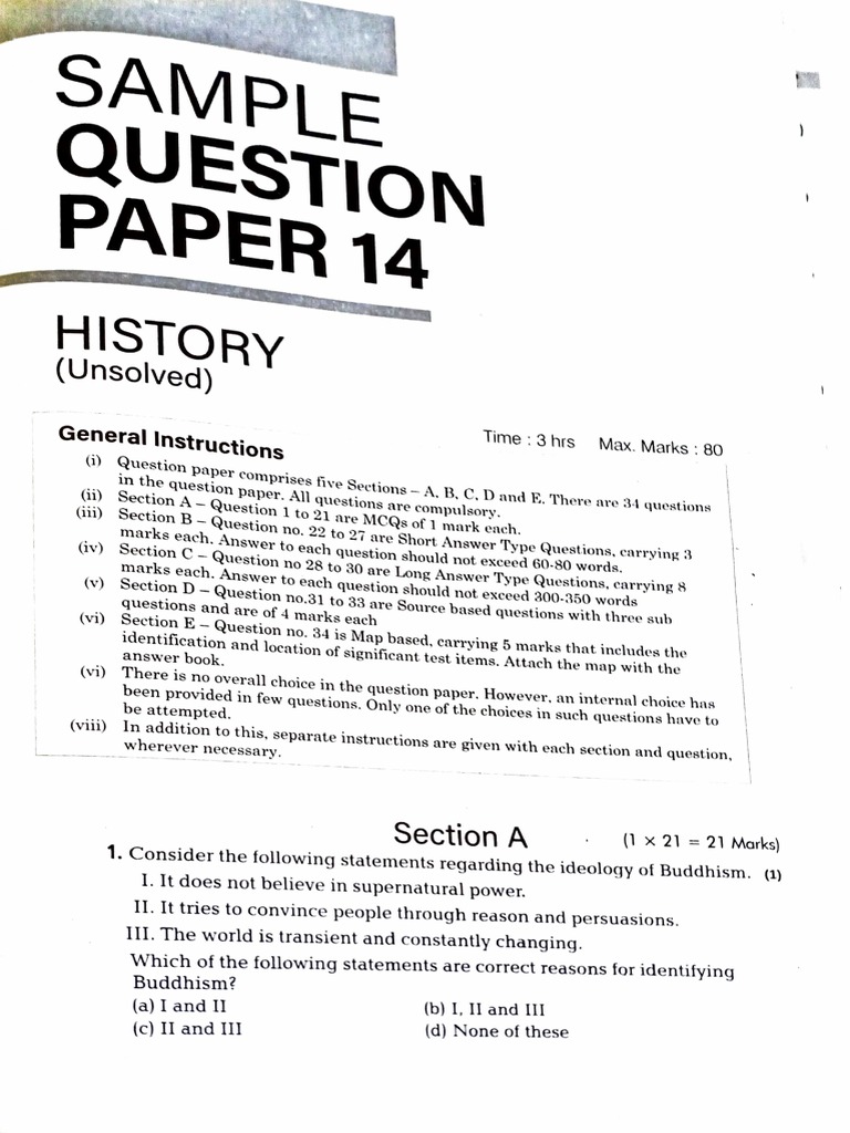 Unsolved Sample Paer 4 | PDF | Indian Religions