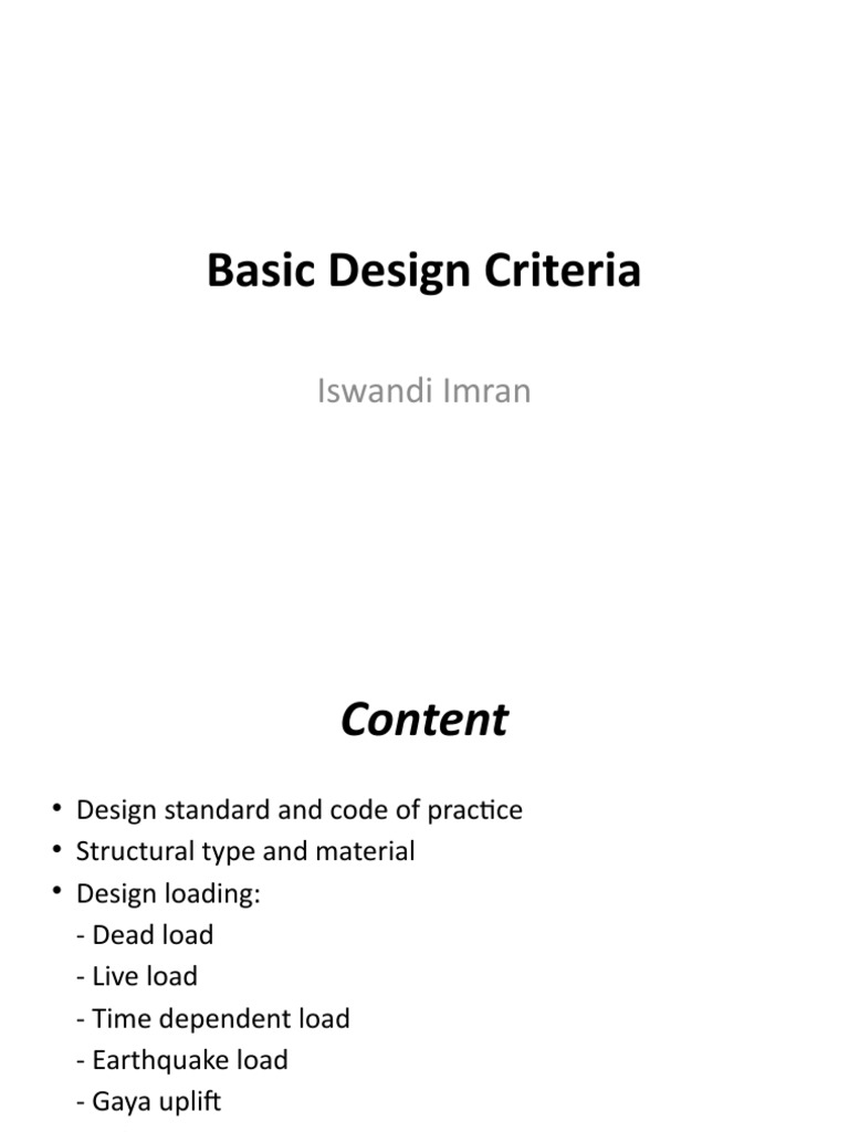 Basic Design Criteria | PDF