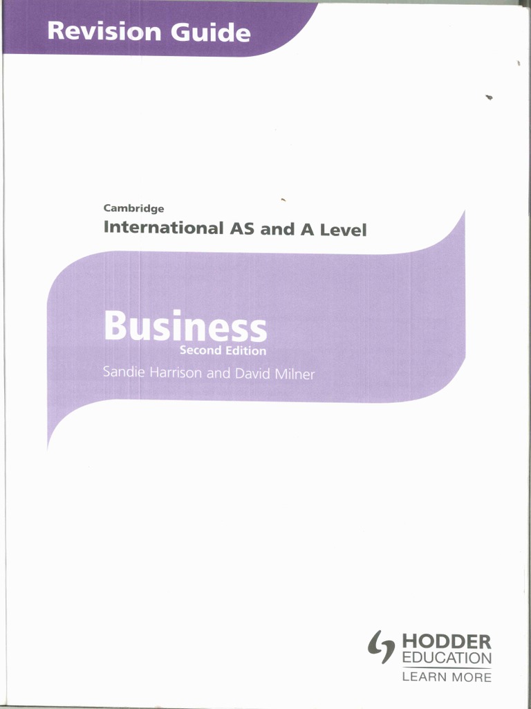 Business A Level by Sandie Harrison and David Milner | PDF
