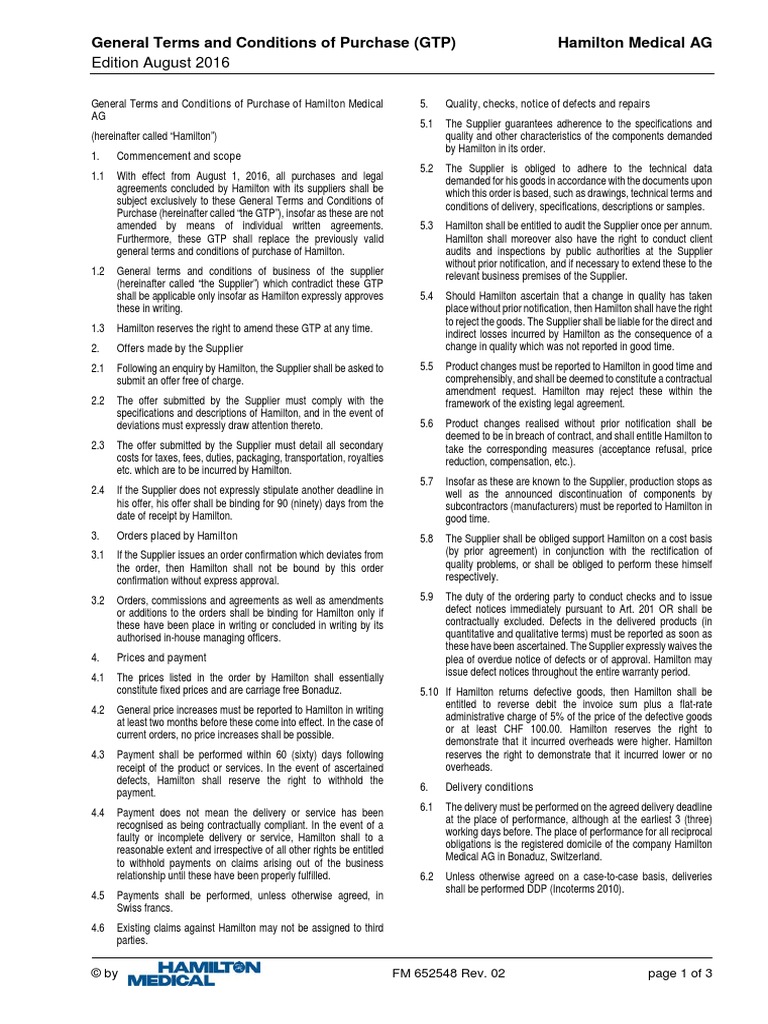 General Terms and Conditions of Purchase en 652548.02 | PDF | Civil Law ... General Terms and Conditions of Purchase en 652548.02 | PDF | Civil Law ...