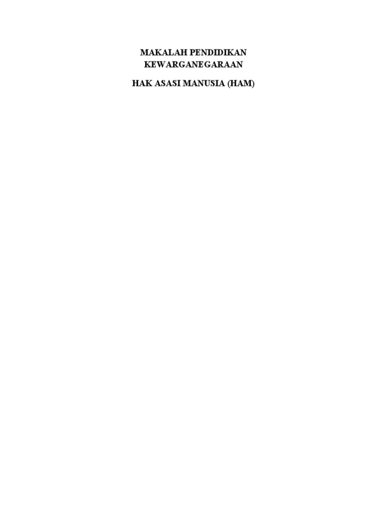 Makalah PKN Ham | PDF