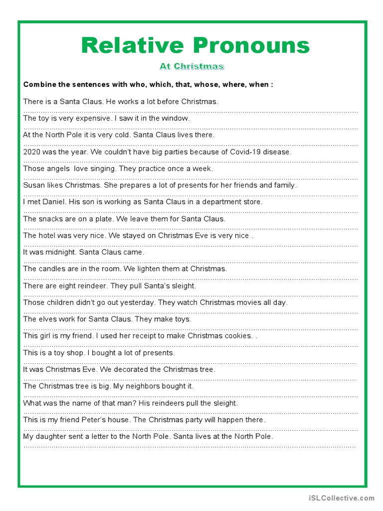 Christmas - Relative Pronouns | PDF | Santa Claus | Christmas