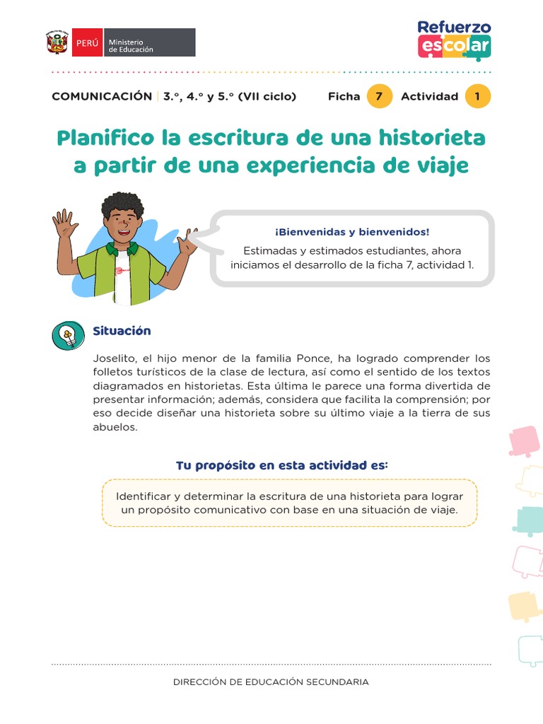 Planifico La Escritura de Una Historieta | PDF | Comunicación | Cómics