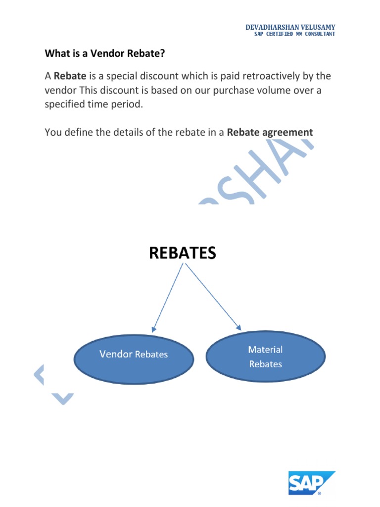SAP Vendor Rebates | PDF | Rebate (Marketing) | Invoice