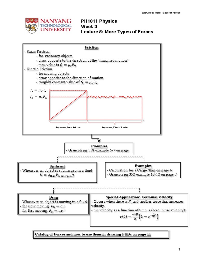 Lecture 5 - More Types of Forces | PDF | Friction | Force