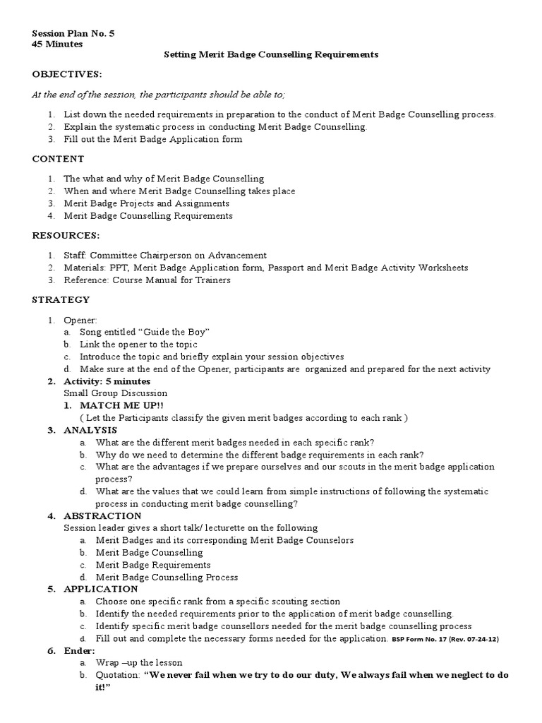 Session Plan - COURSE ORGANIZATION AND ROUTINE BY Cerezo | PDF