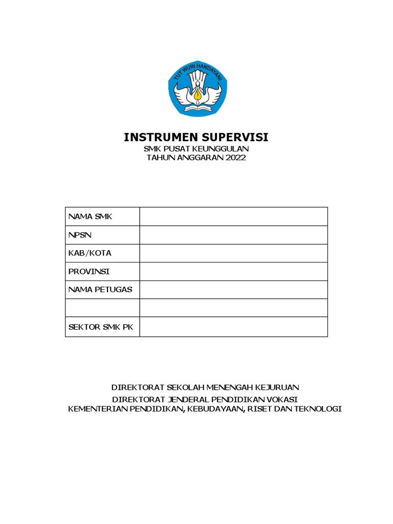 PDF-Instrumen Supervisi SMK PK | PDF