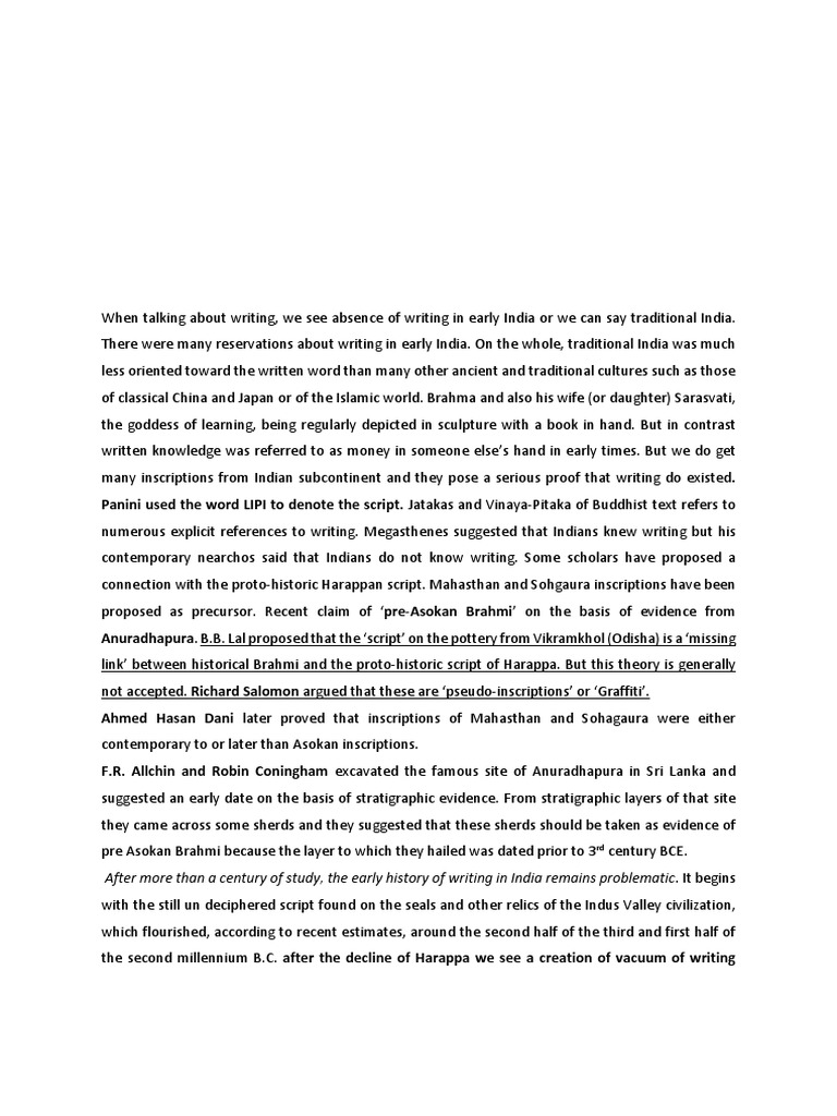 Origin of Brahmi Script | Download Free PDF | Notation | Writing