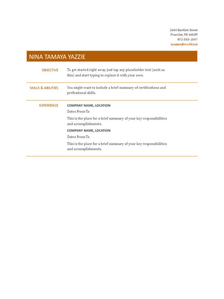 Basic Resume - Timeless Design | PDF